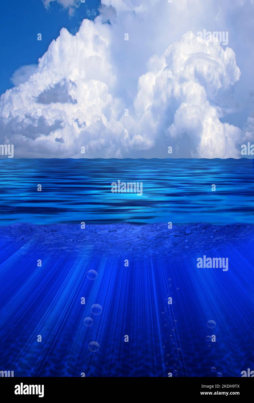 Dramatic Clouds and Water. 3D rendering Stock Photo - Alamy
