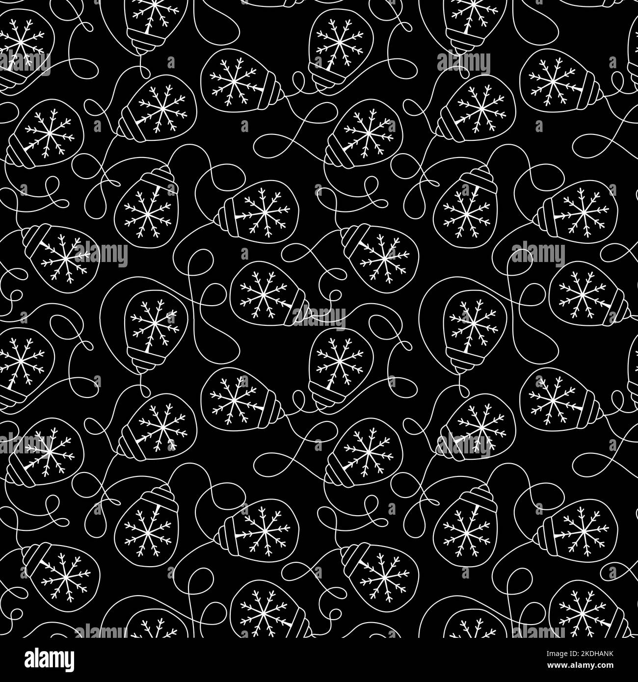 Winter illumination seamless light bulbs cartoon snowflakes pattern for ...