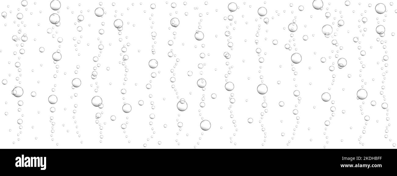 Transparent bubbles background. Fizzy drink, carbonated water, seltzer, beer, soda, champagne or ...