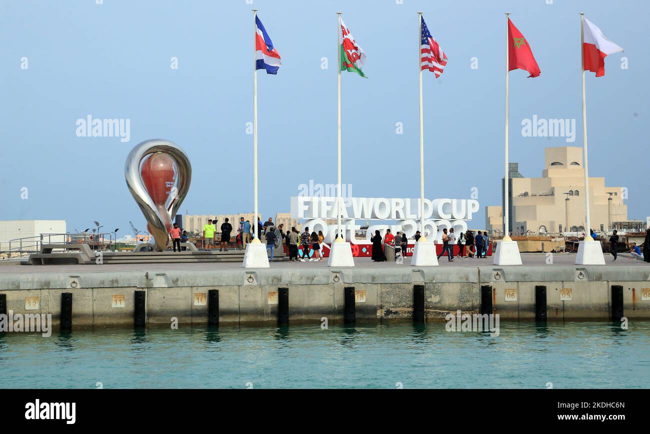 Doha, Qatar. 5th Nov, 2022. Doha Corniche and Souq Waqif show world cup ...