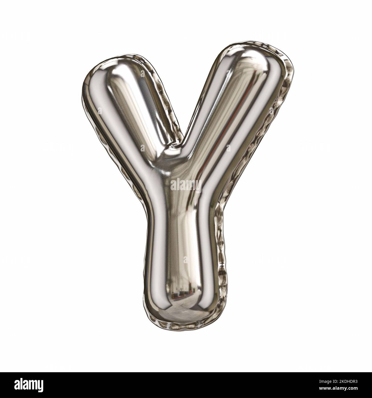 Silver foil balloon font letter Y 3D rendering illustration isolated on ...