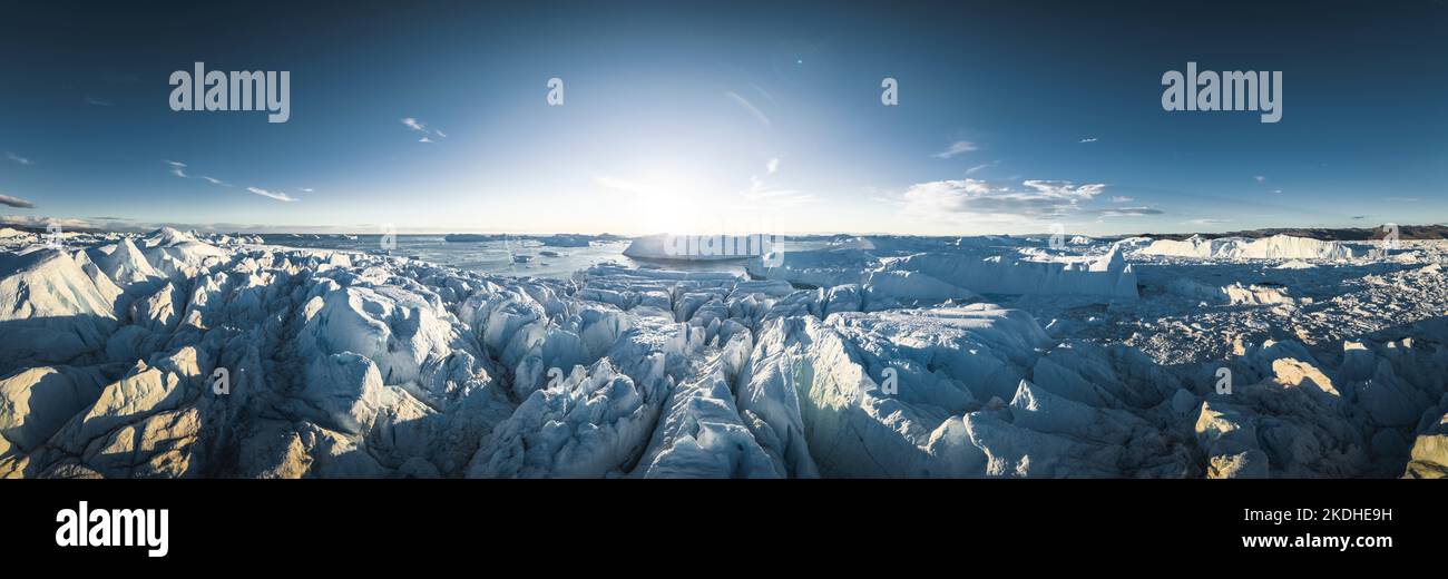 extreme iceberg in panoramic view Stock Photo - Alamy