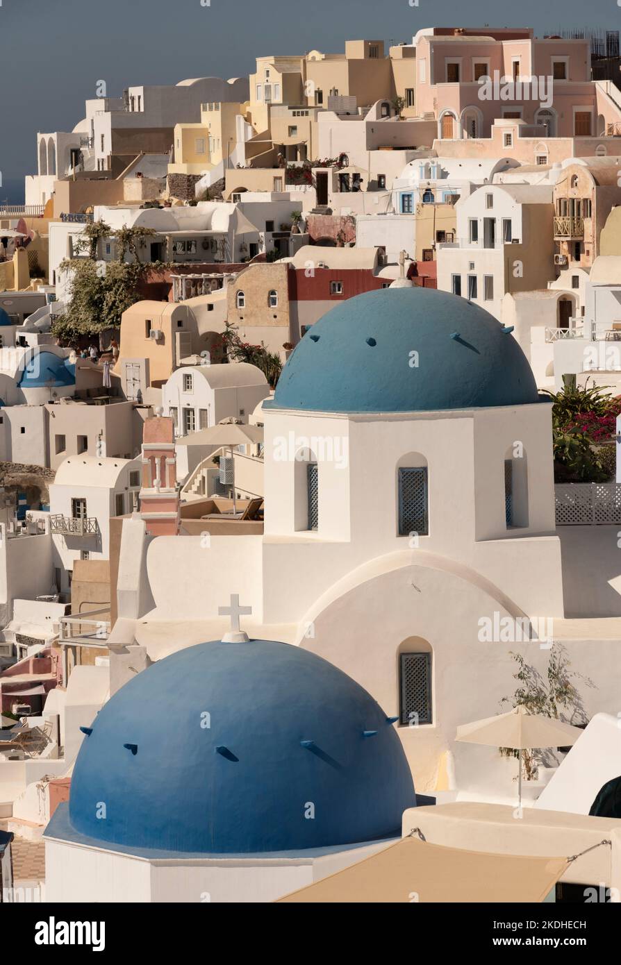 Oia, Santorini, Greece. 2022. Churches with blue domes at Oia ...