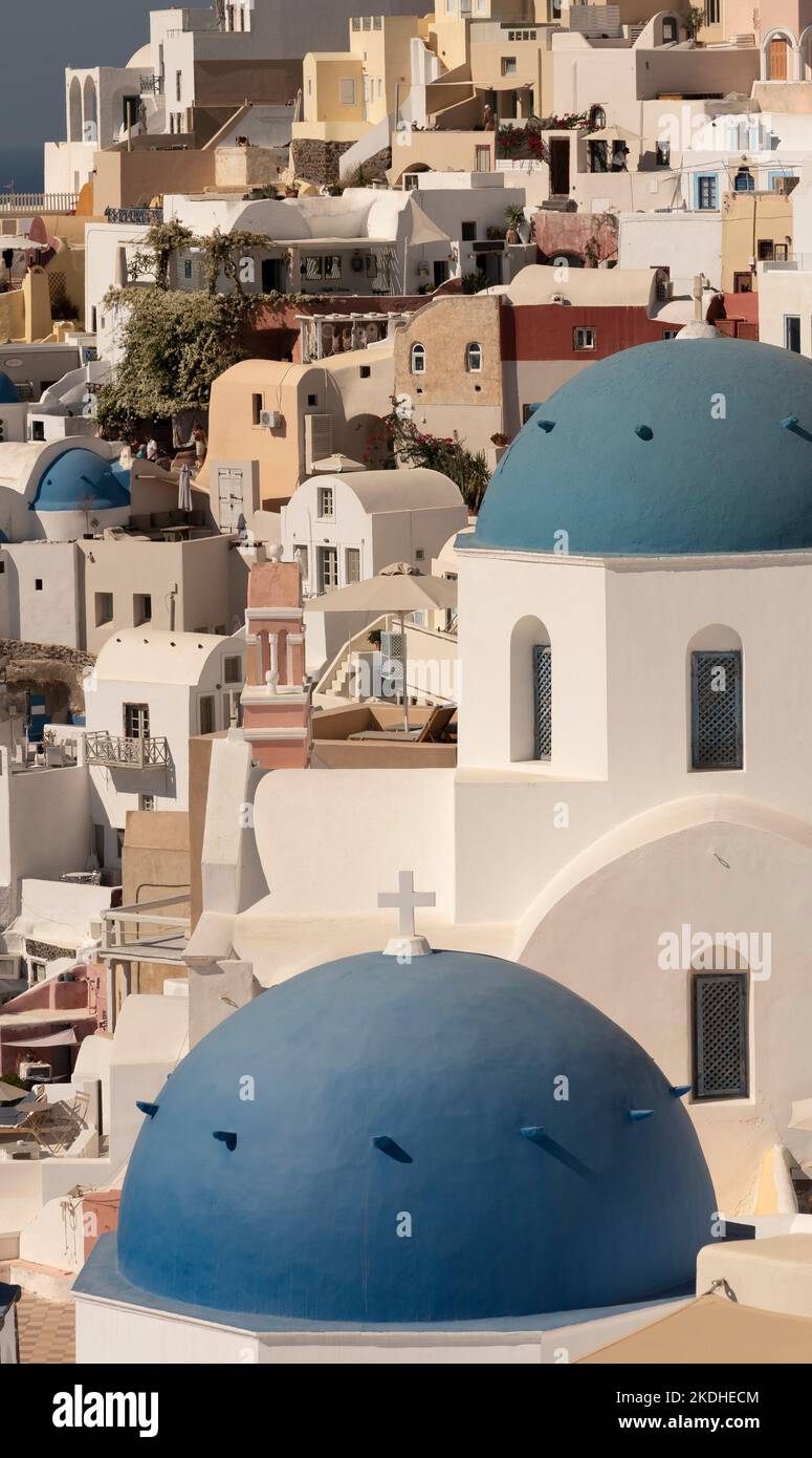 Oia, Santorini, Greece. 2022. Churches with blue domes at Oia ...