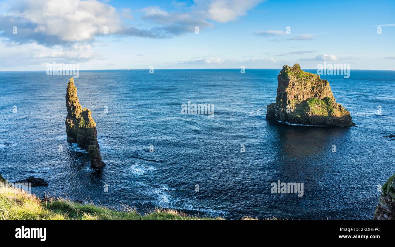 The image is of the Duncansby Head Sea Stacks near John O'Groats in the ...