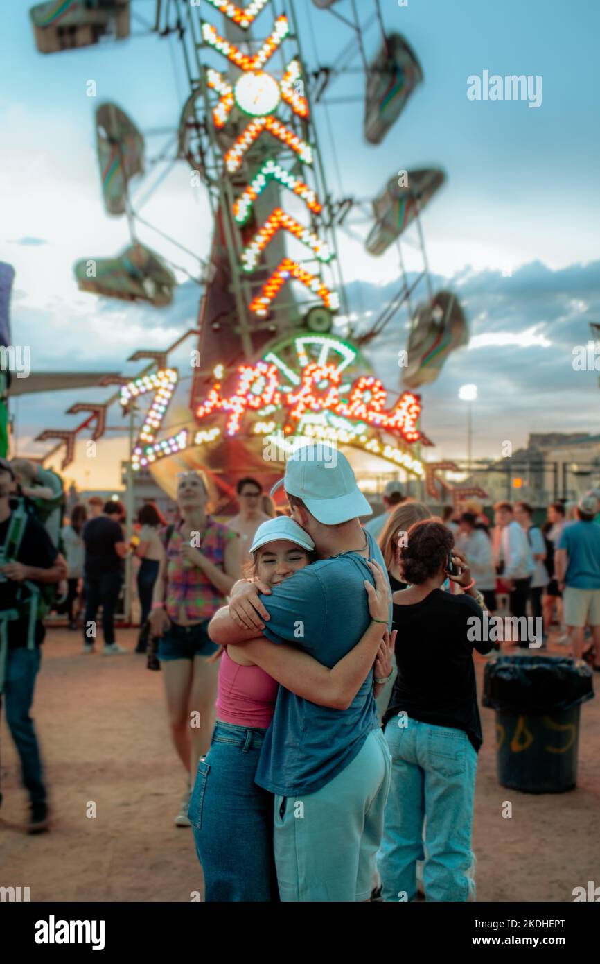 Two carnival rides hi-res stock photography and images - Alamy