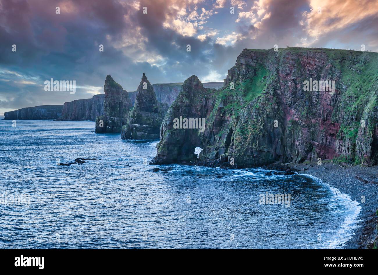 The image is of the Duncansby Head Sea Stacks near John O'Groats in the ...