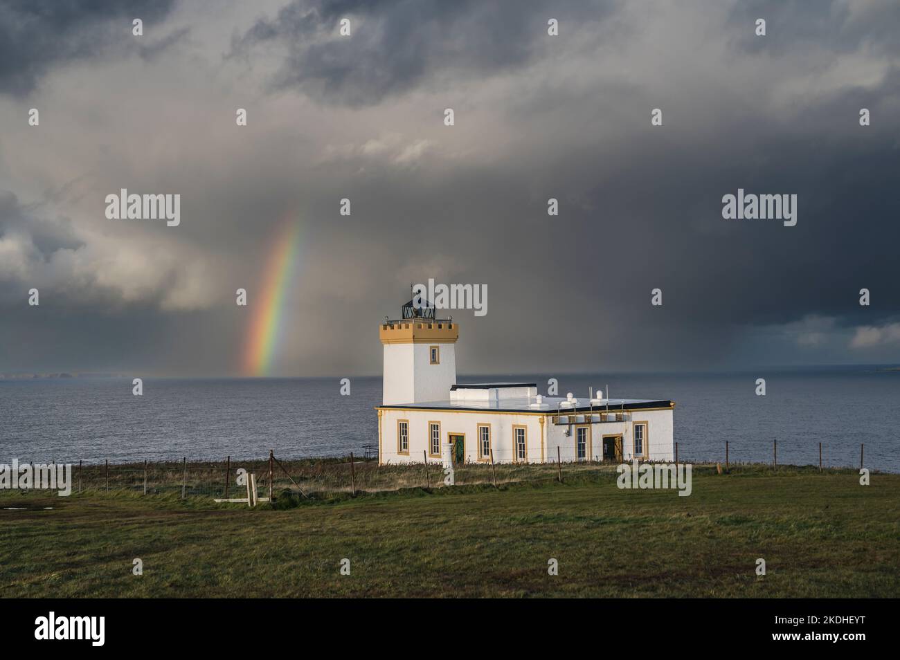 The image is of the Duncansby Lighthouse near John O'Groats in the far ...
