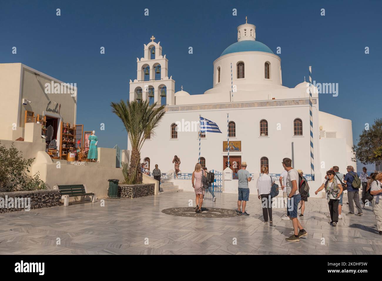 OIA, Santorini, Greece. 2022. Greek Orthodox church, Chiesa de Panagra ...