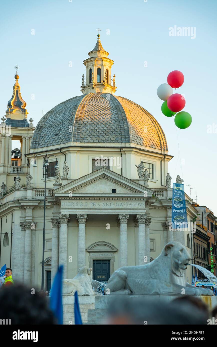 Italian right-wing alliance supporters participate in a closing rally ...