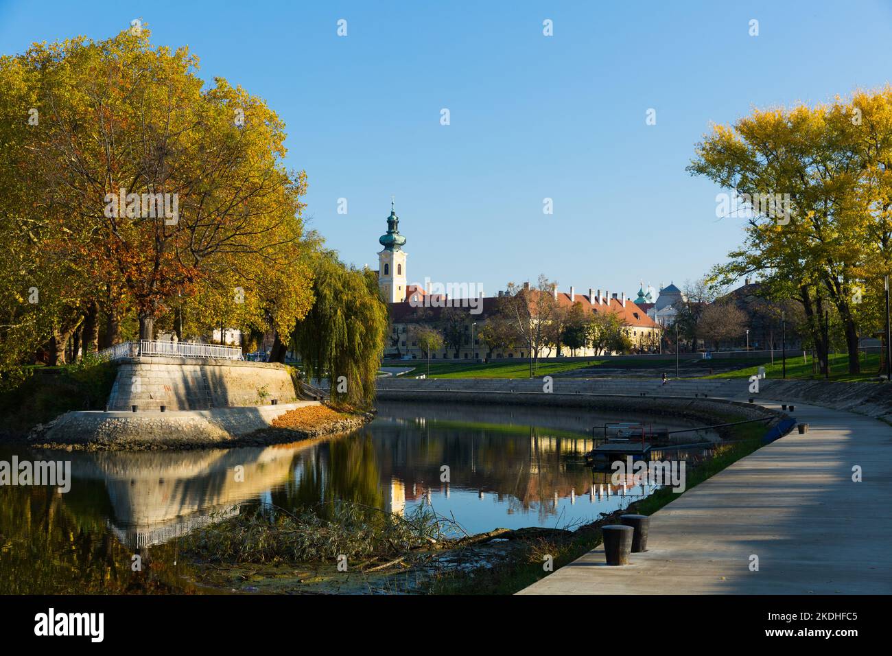 View of Gyor with river Raba Stock Photo - Alamy