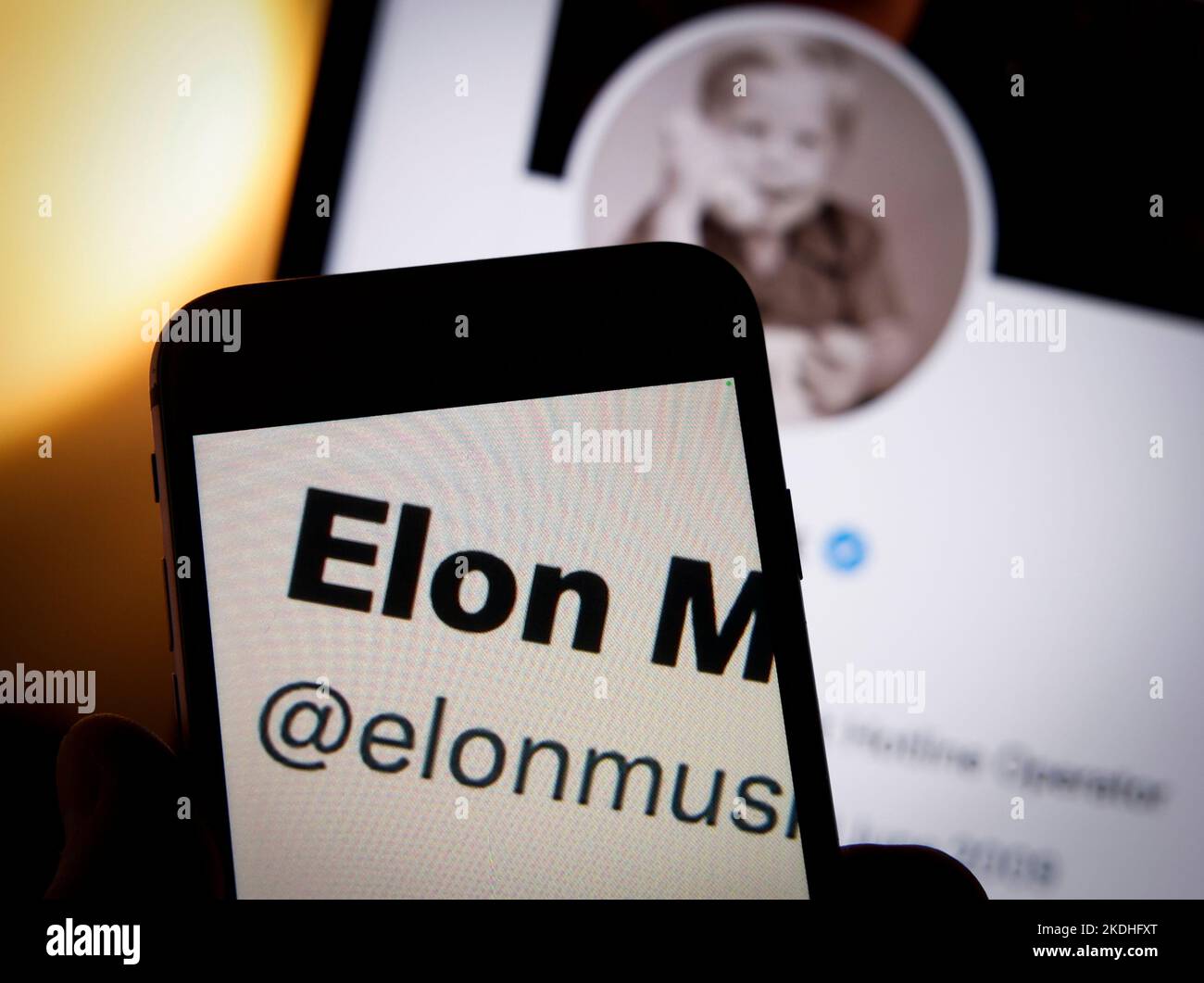 The Elon Musk Twitter home profile is seen in this photo illustration ...