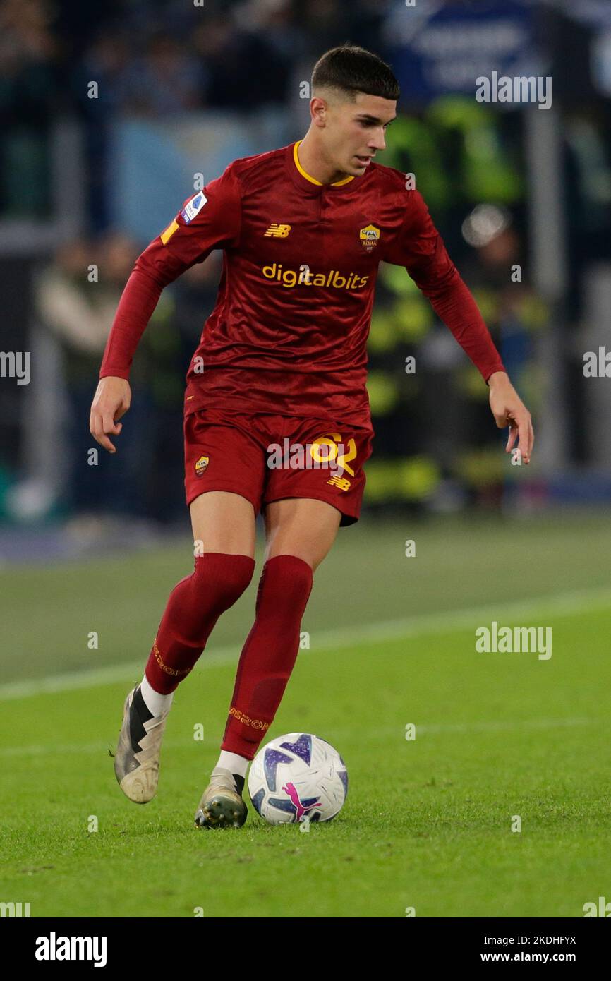 RomaÕs Austrian forward Cristian Volpato controls the ball during the ...