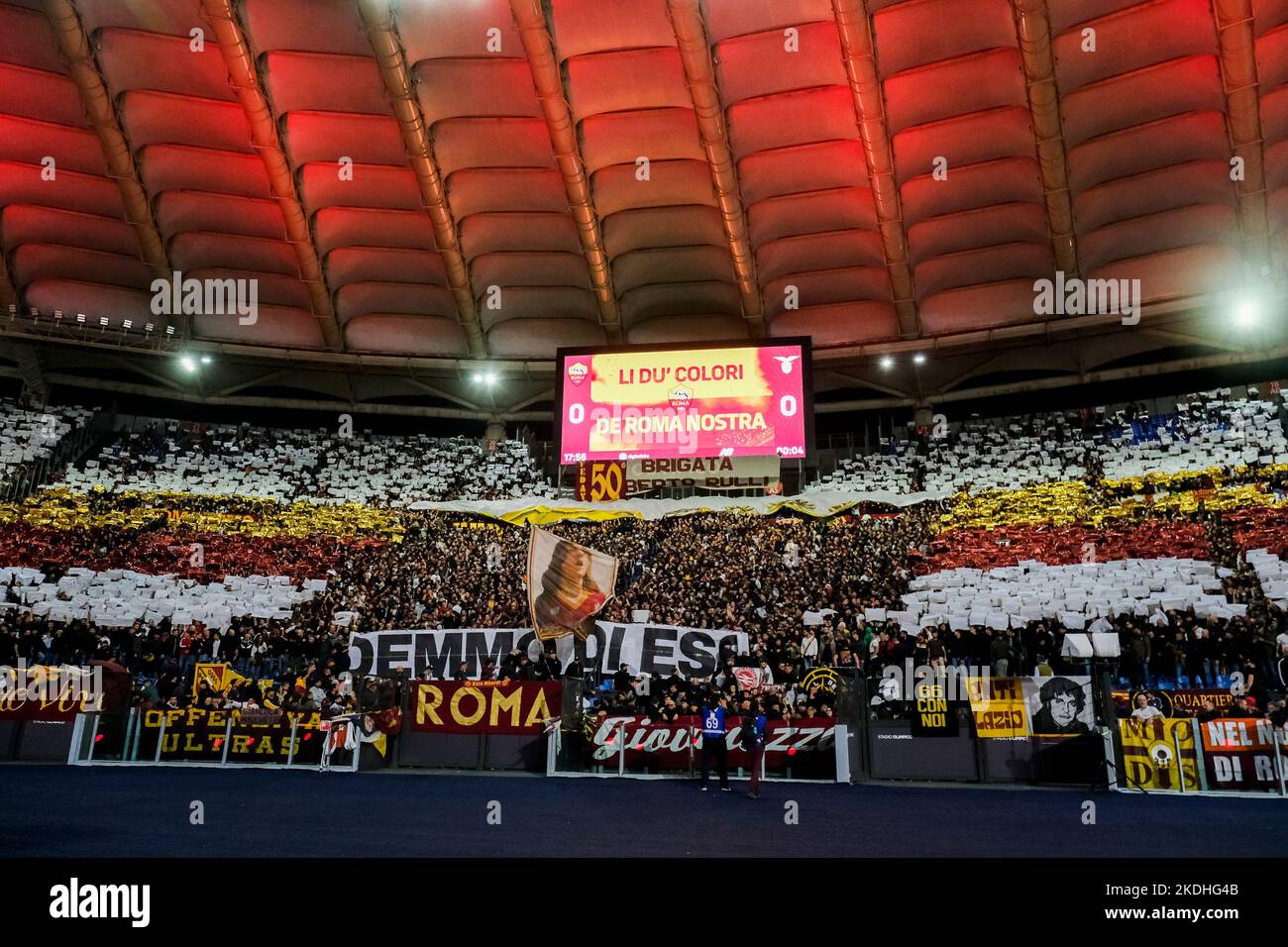 Choreograpy curva sud as Roma during the Serie A football match between ...