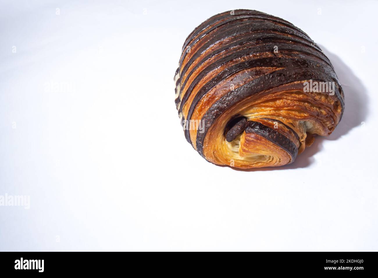Pain au chocolat,chocolate croissant with white background for clipping ...