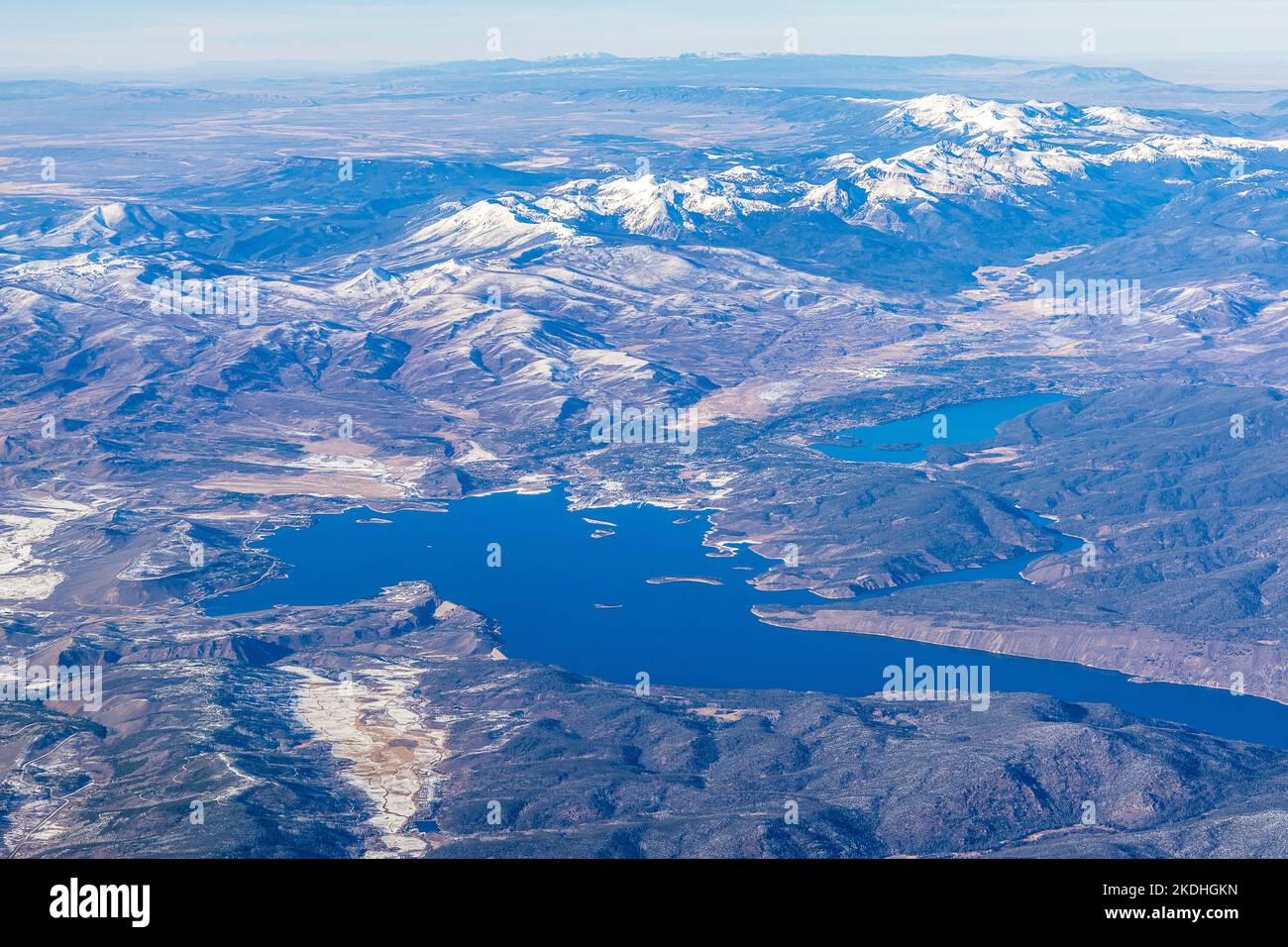 Aerial view of Rocky Mountains covered by snow Stock Photo - Alamy