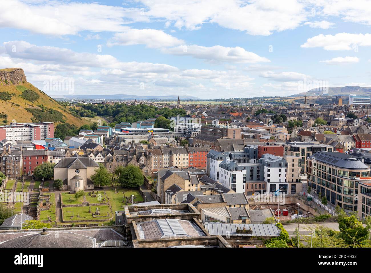 Edinburgh Scotland, view from Calton Hill towards ArthurSeat and ...