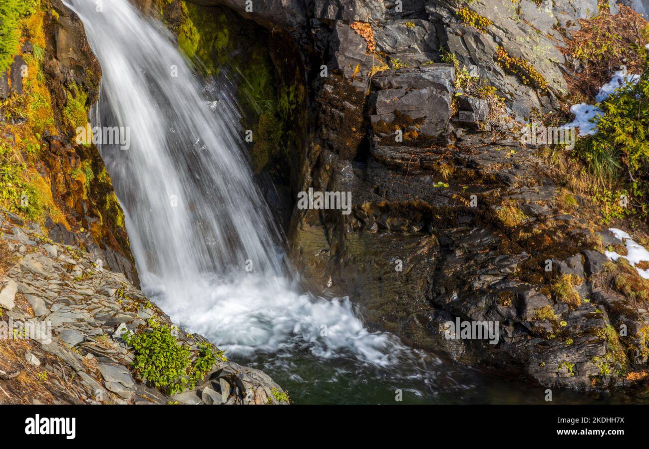 Narada Falls, in Mount Rainier National Park, Washington Stock Photo ...