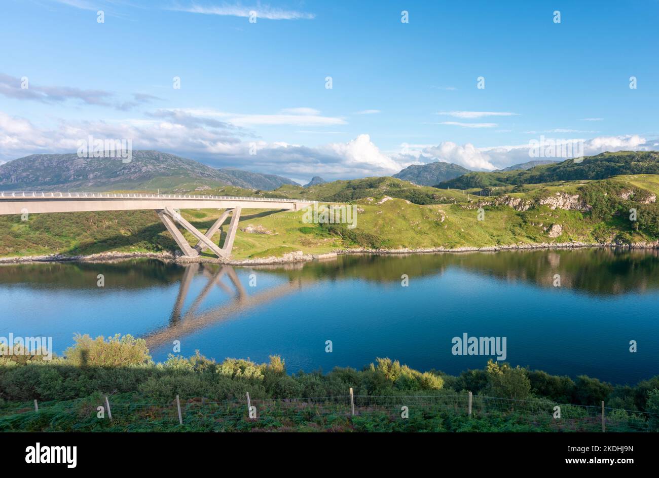 Distinctive modern curved,winding concrete box girder bridge,crossing ...