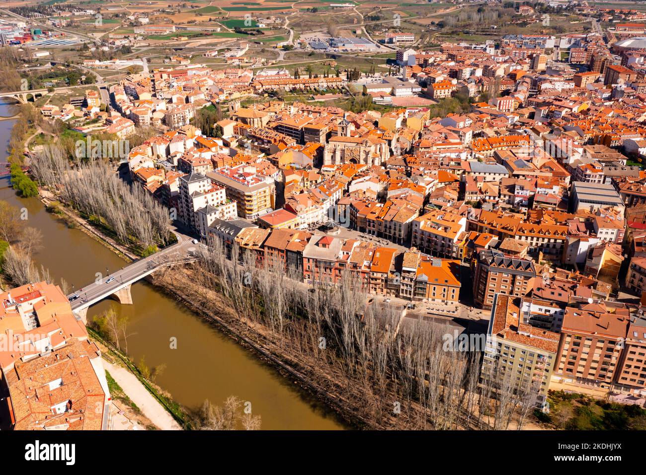 Bird's eye view of Spanish city Aranda de Duero Stock Photo - Alamy