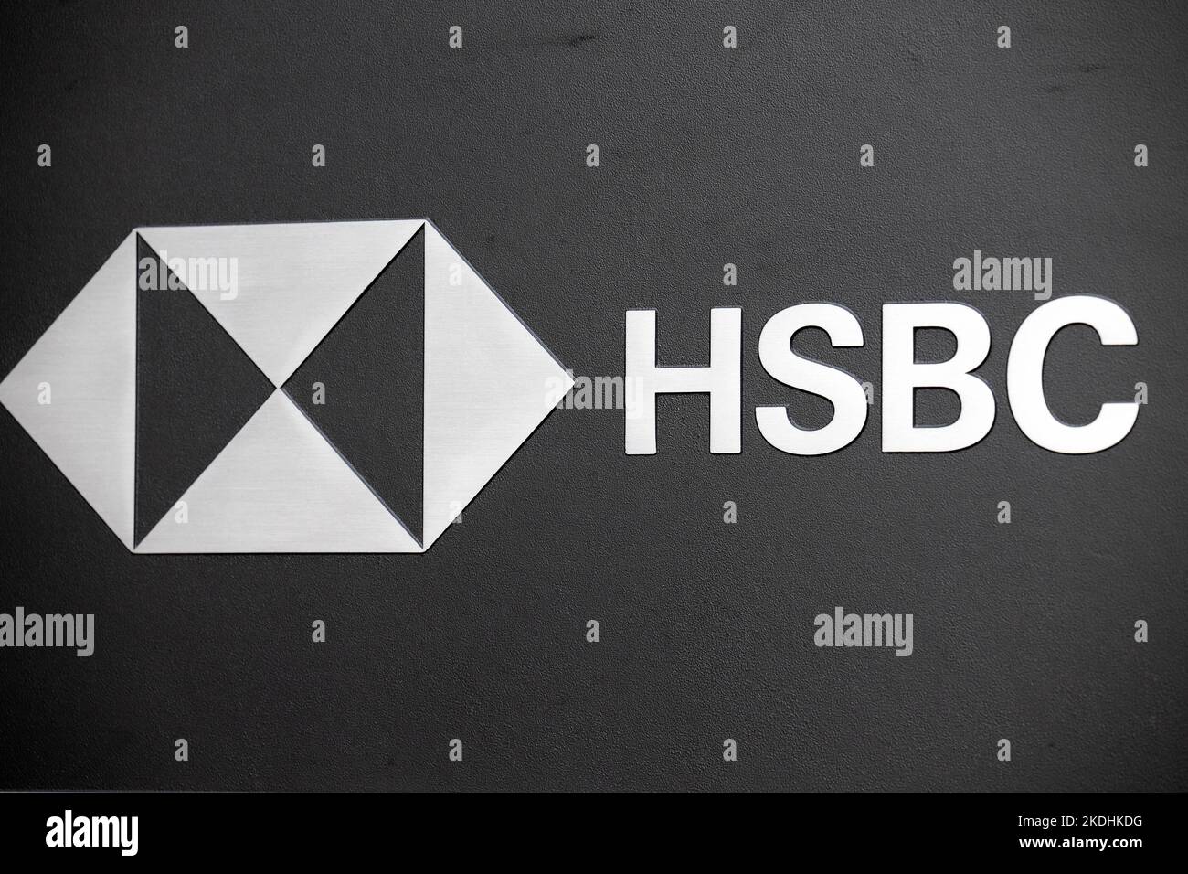 A shop sign of HSBC, on November 5, 2022 in New York City, USA. Photo ...