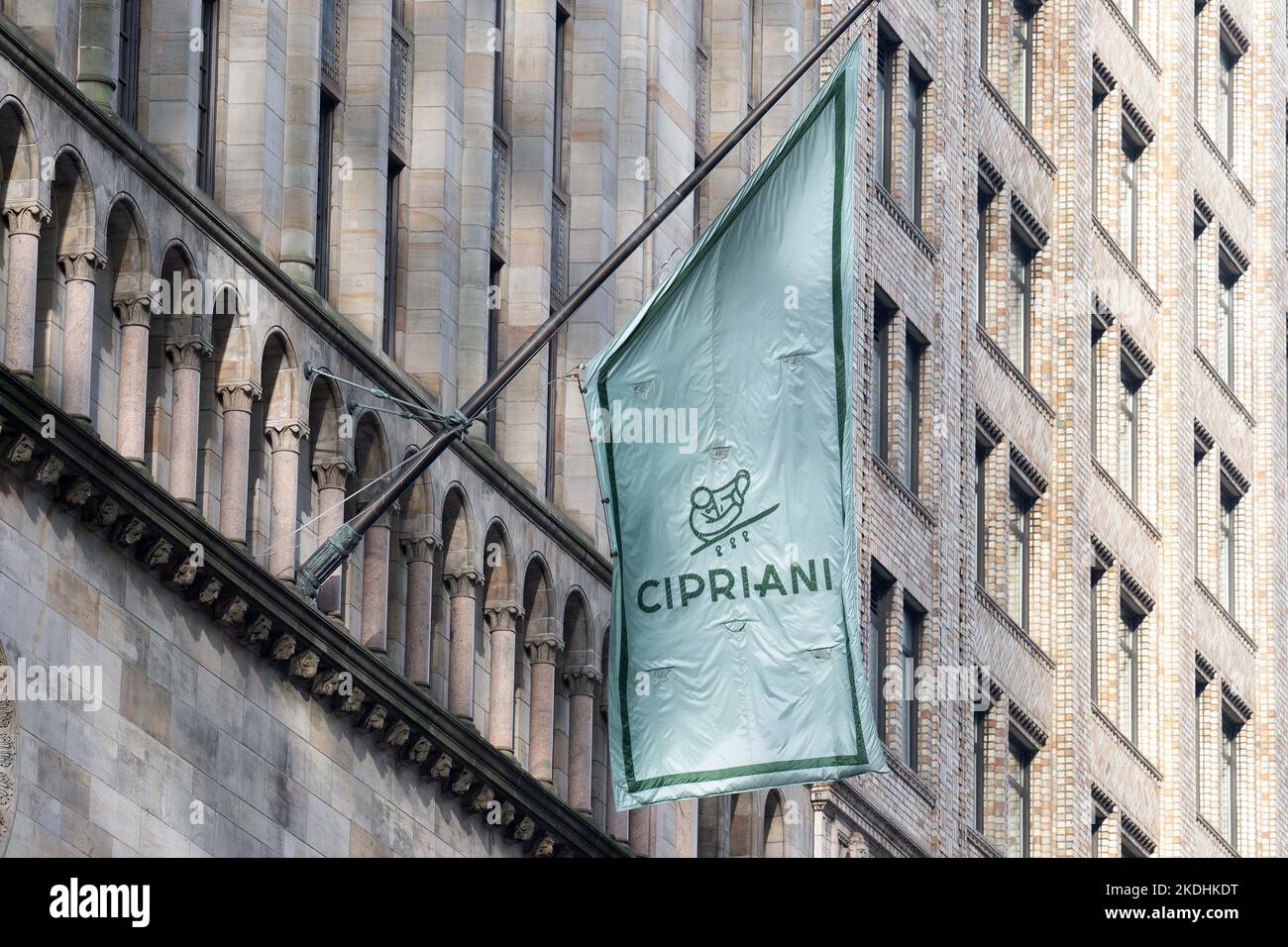 A shop sign of CIPRIANI, on November 5, 2022 in New York City, USA. Photo by David Niviere ...