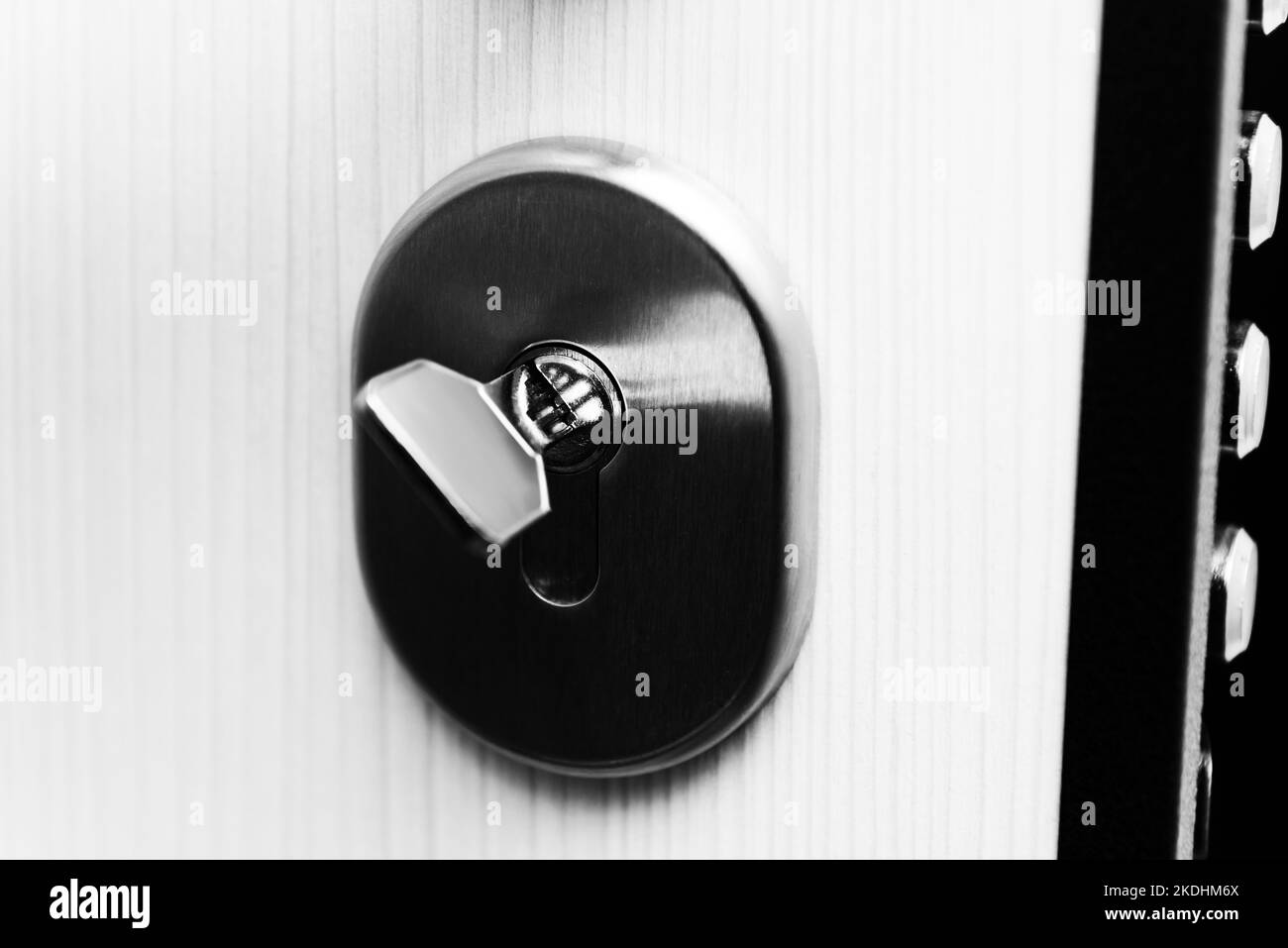 Modern Metal Key and Key Hole and Door - Very Sturdy Steel Door Stock ...