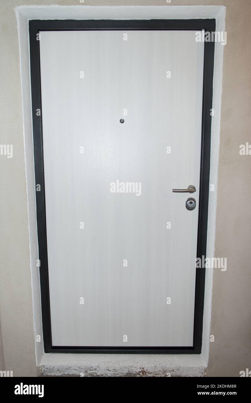 Modern Metal Looking Front Door - Very Sturdy Steel Door Stock Photo ...