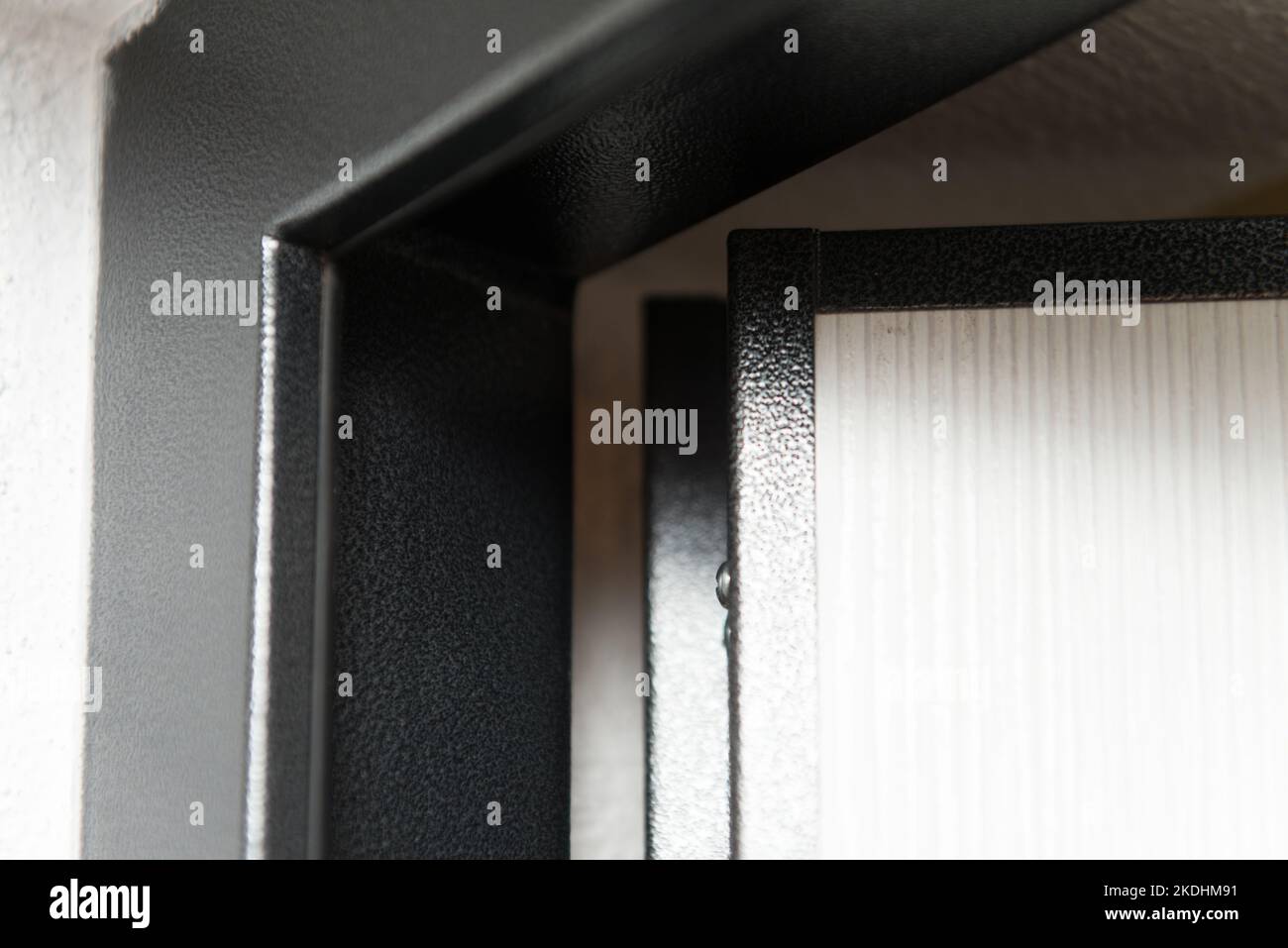 Modern Metal Door Element - Close Up Sturdy Steel Door Stock Photo - Alamy