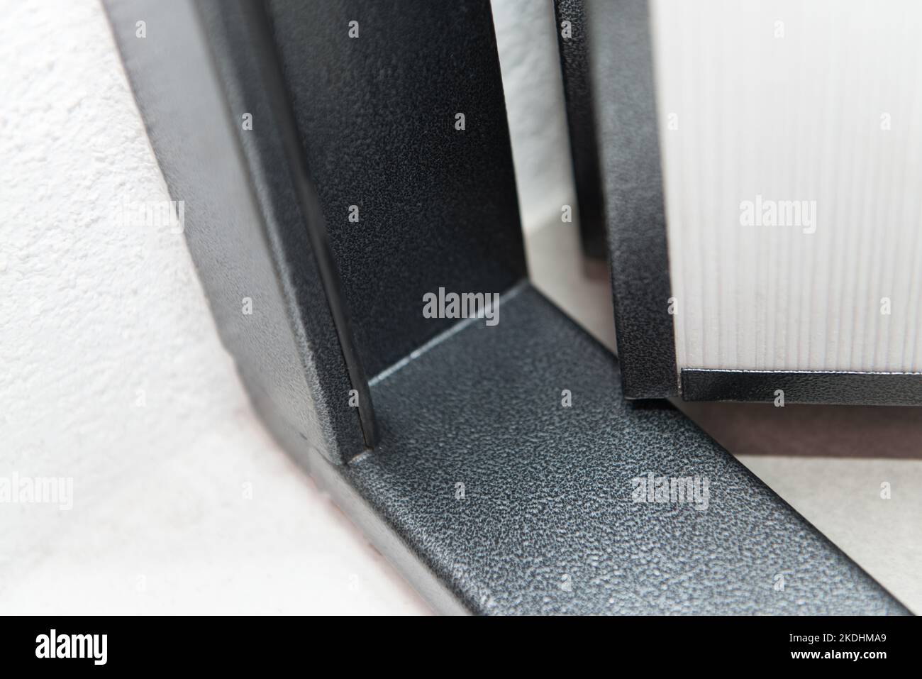 Modern Metal Door Element - Close Up Sturdy Steel Door Stock Photo - Alamy