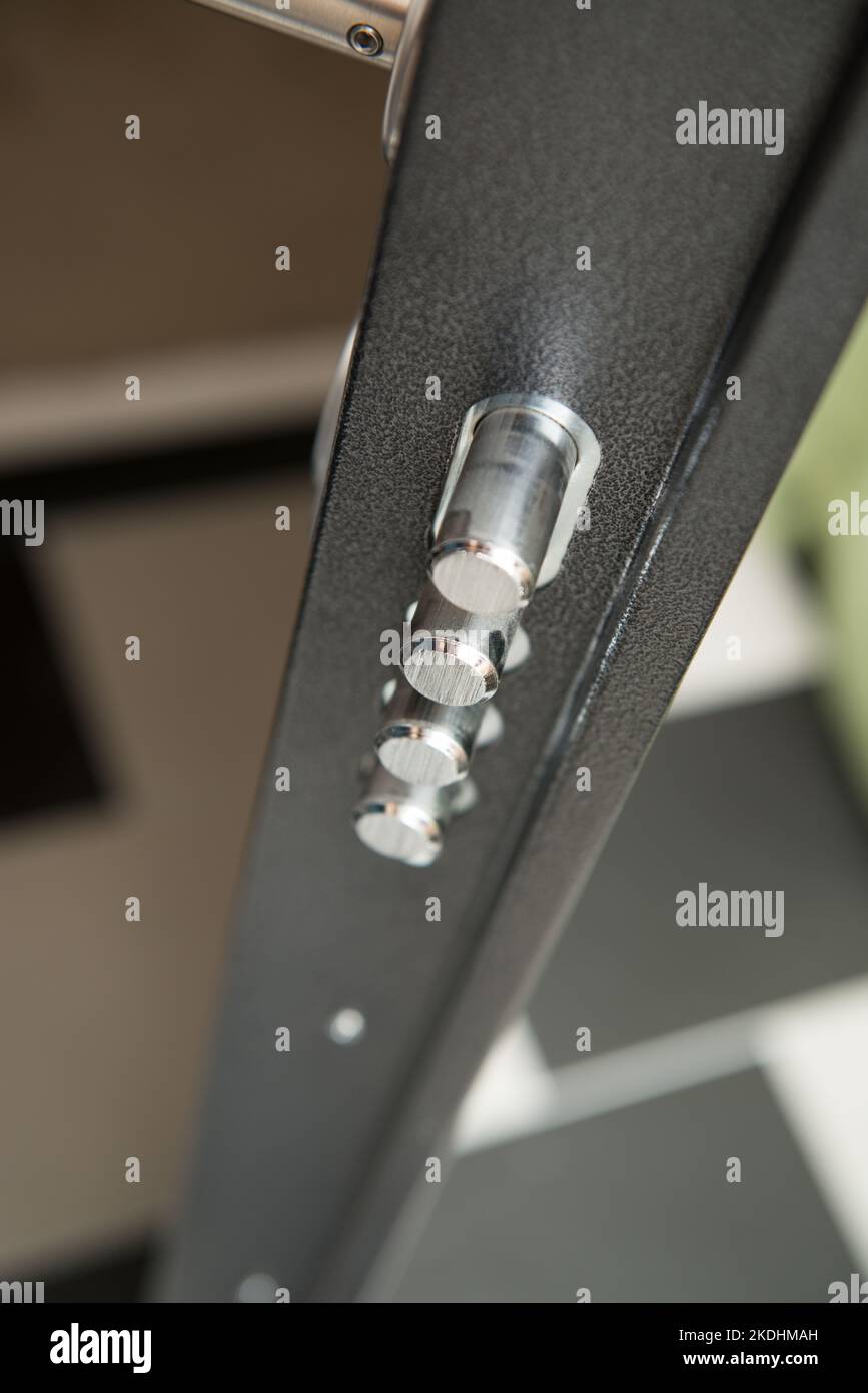 Modern Metal Door Element - Close Up Sturdy Steel Door Stock Photo - Alamy