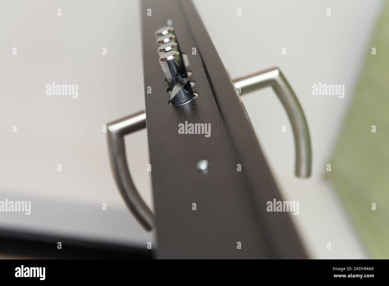 Modern Metal Door Handle - Very Sturdy Steel Door Stock Photo - Alamy