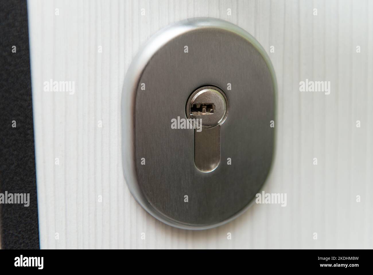 Modern Metal Door Knob - Very Sturdy Key Hole Steel Door Stock Photo ...