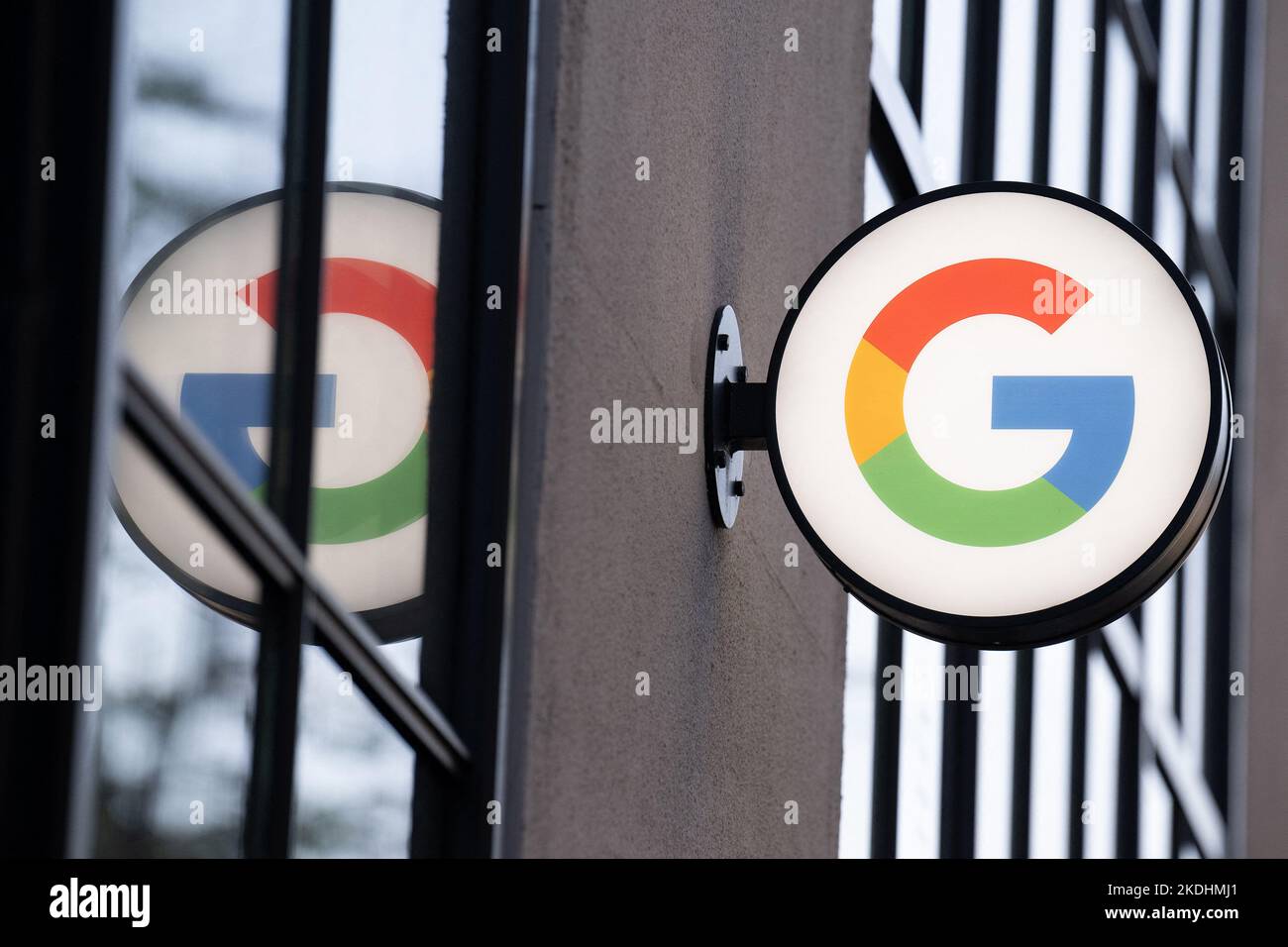 A shop sign of Google, on November 5, 2022 in New York City, USA. Photo ...