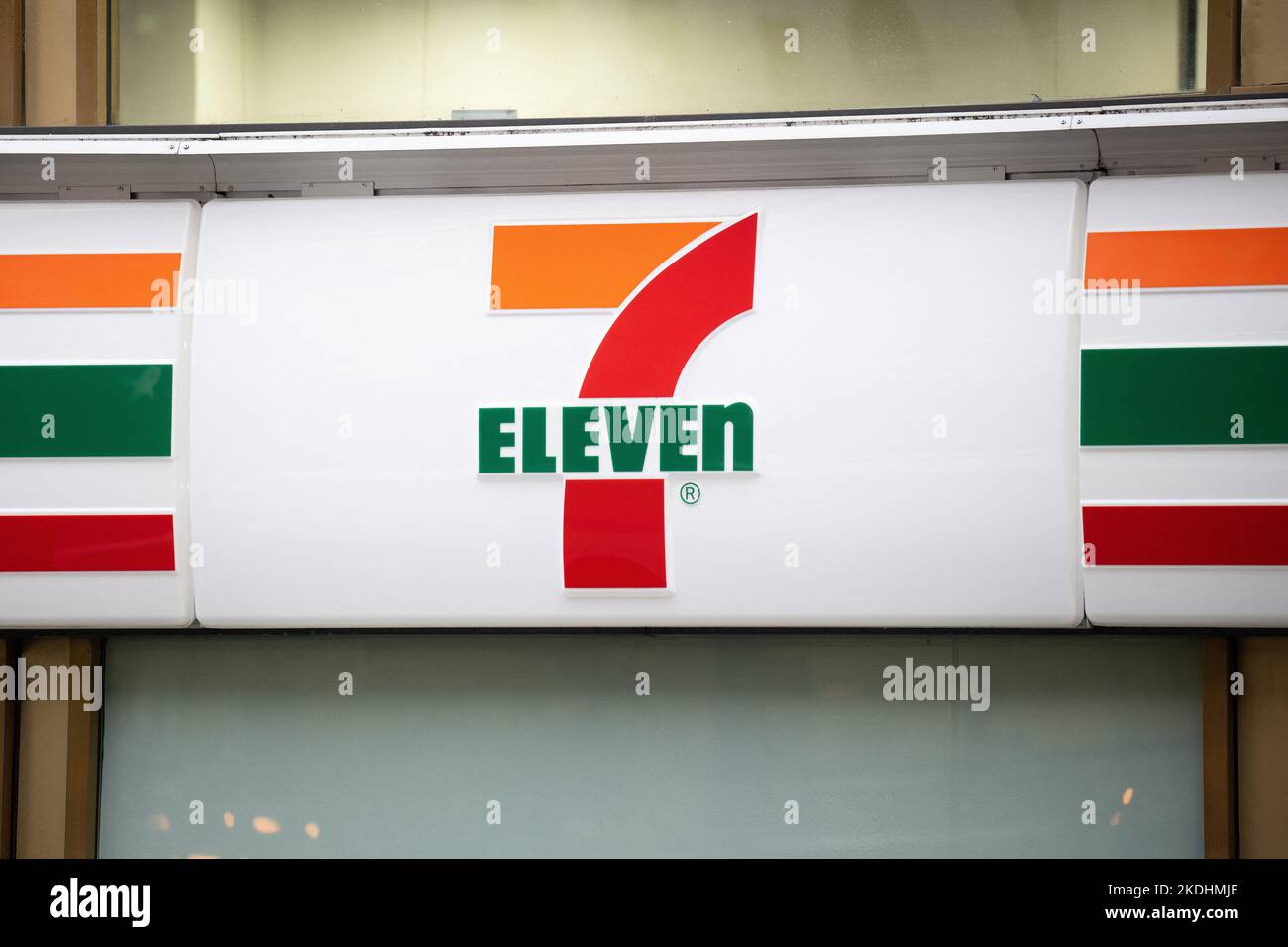 A shop sign of 7 ELEVEN, on November 5, 2022 in New York City, USA ...