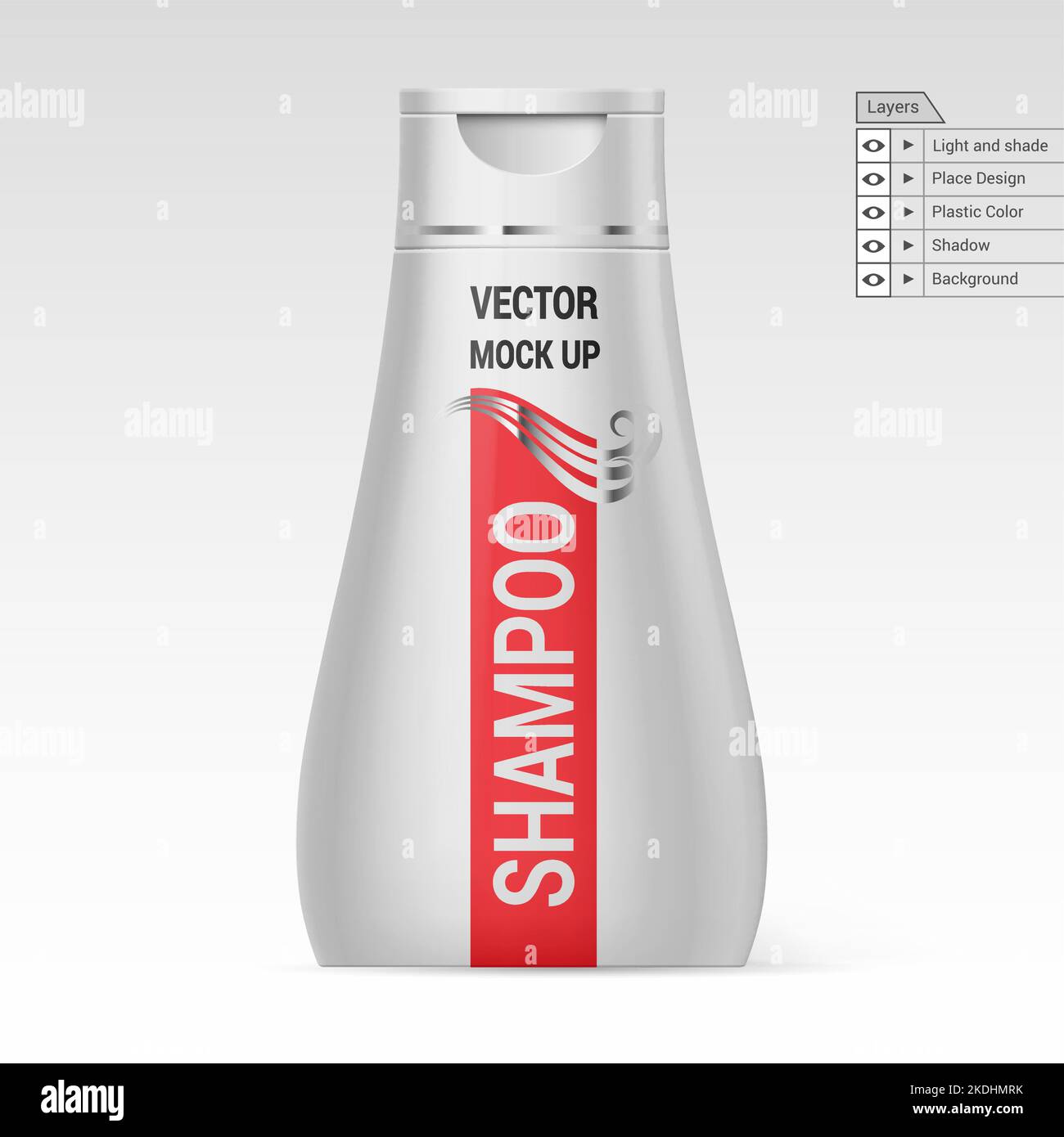 White Plastic Bottle Shampoo Isolated over White Background Vector ...