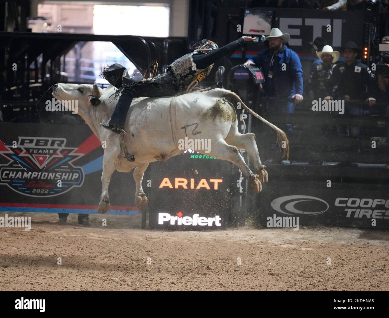 LAS VEGAS, NV - NOVEMBER 6: Cody Jesus takes his best shot at an :08 second ride here for the ...
