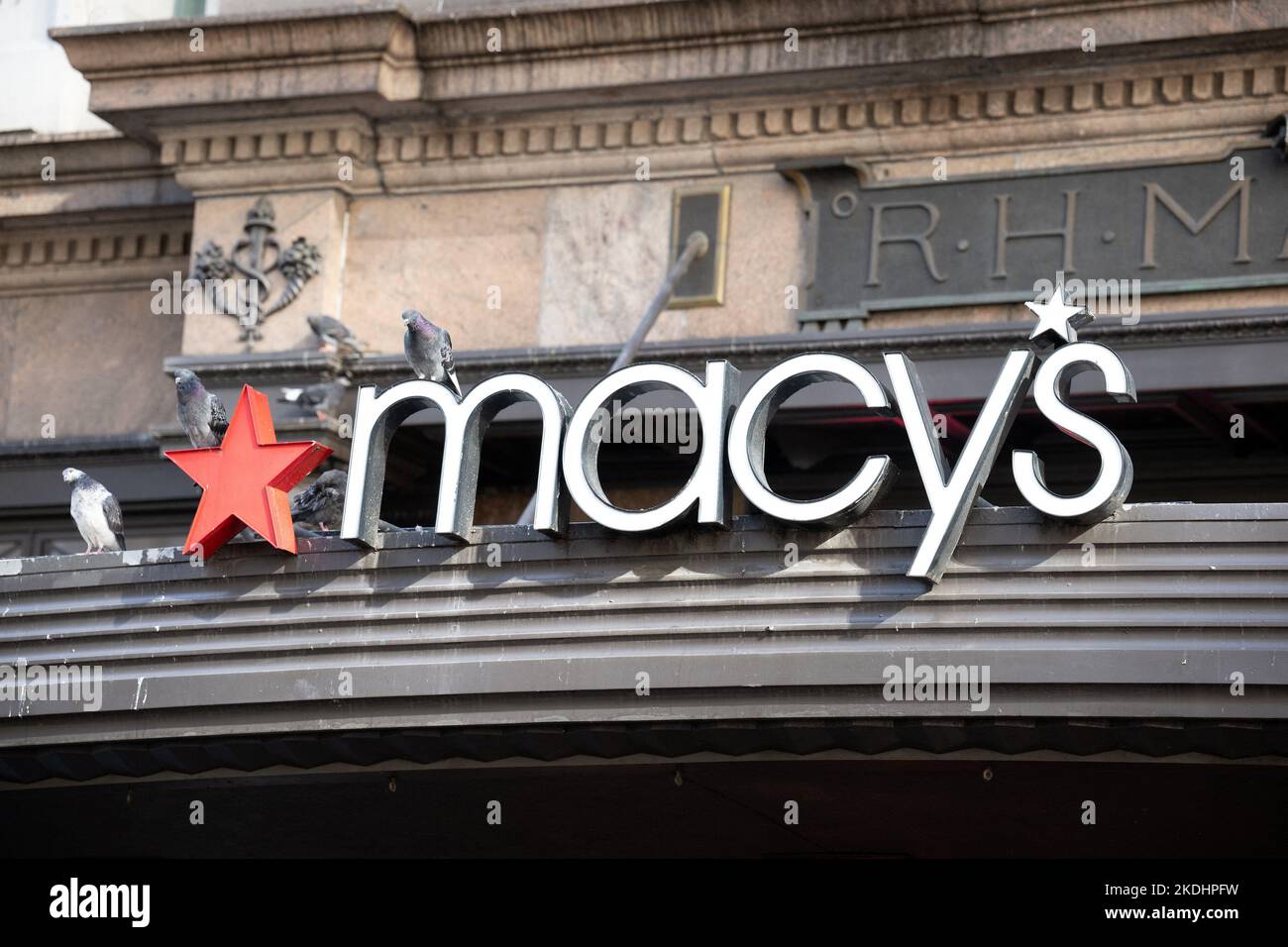 A shop sign of MACY’S, on November 5, 2022 in New York City, USA. Photo ...