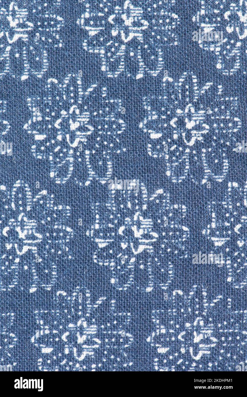 Floral on fabric texture Stock Photo - Alamy