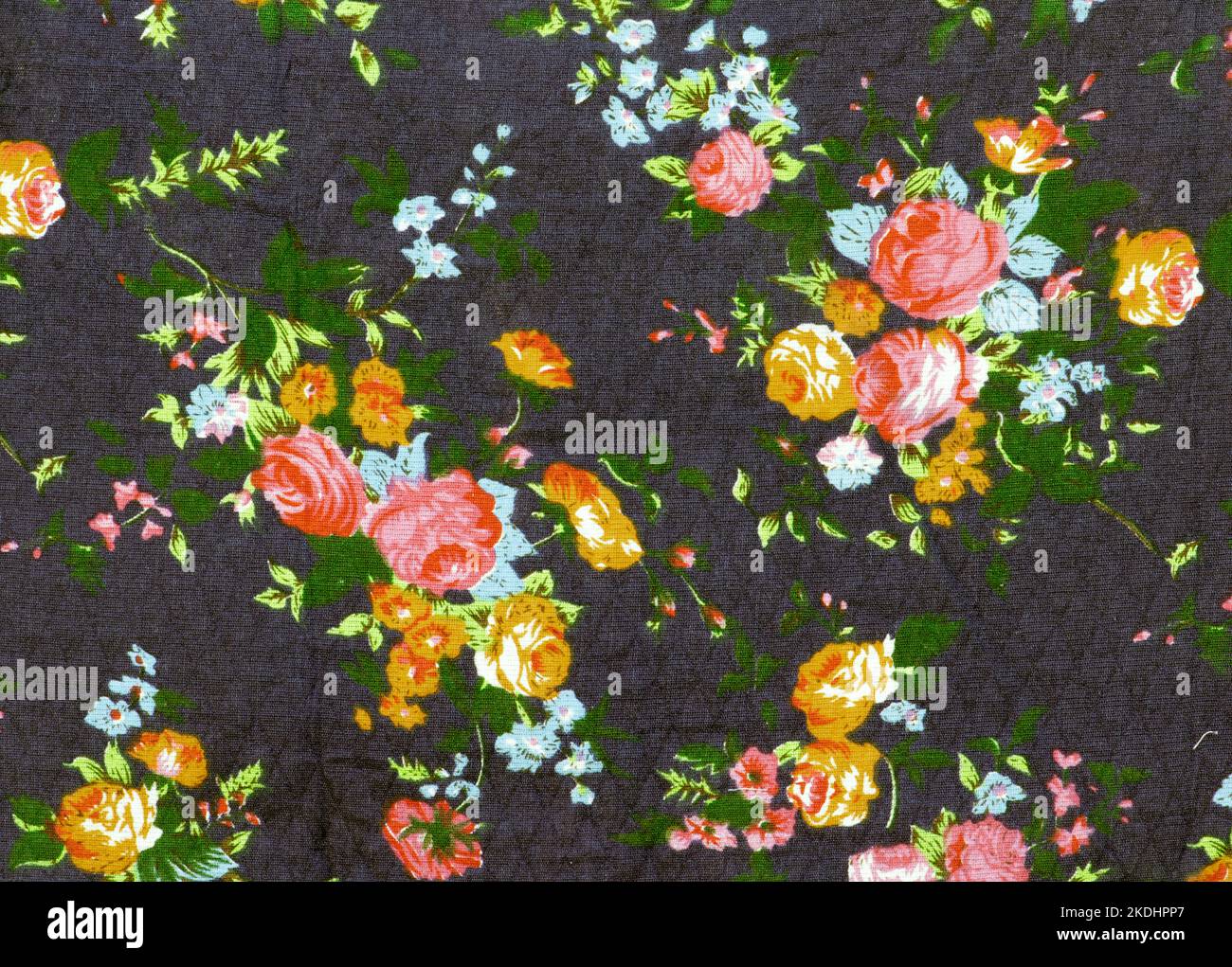 Floral pattern on fabric texture Stock Photo - Alamy