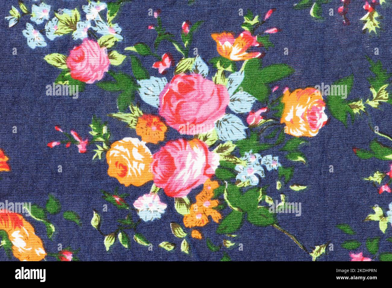 Floral pattern on fabric texture Stock Photo - Alamy