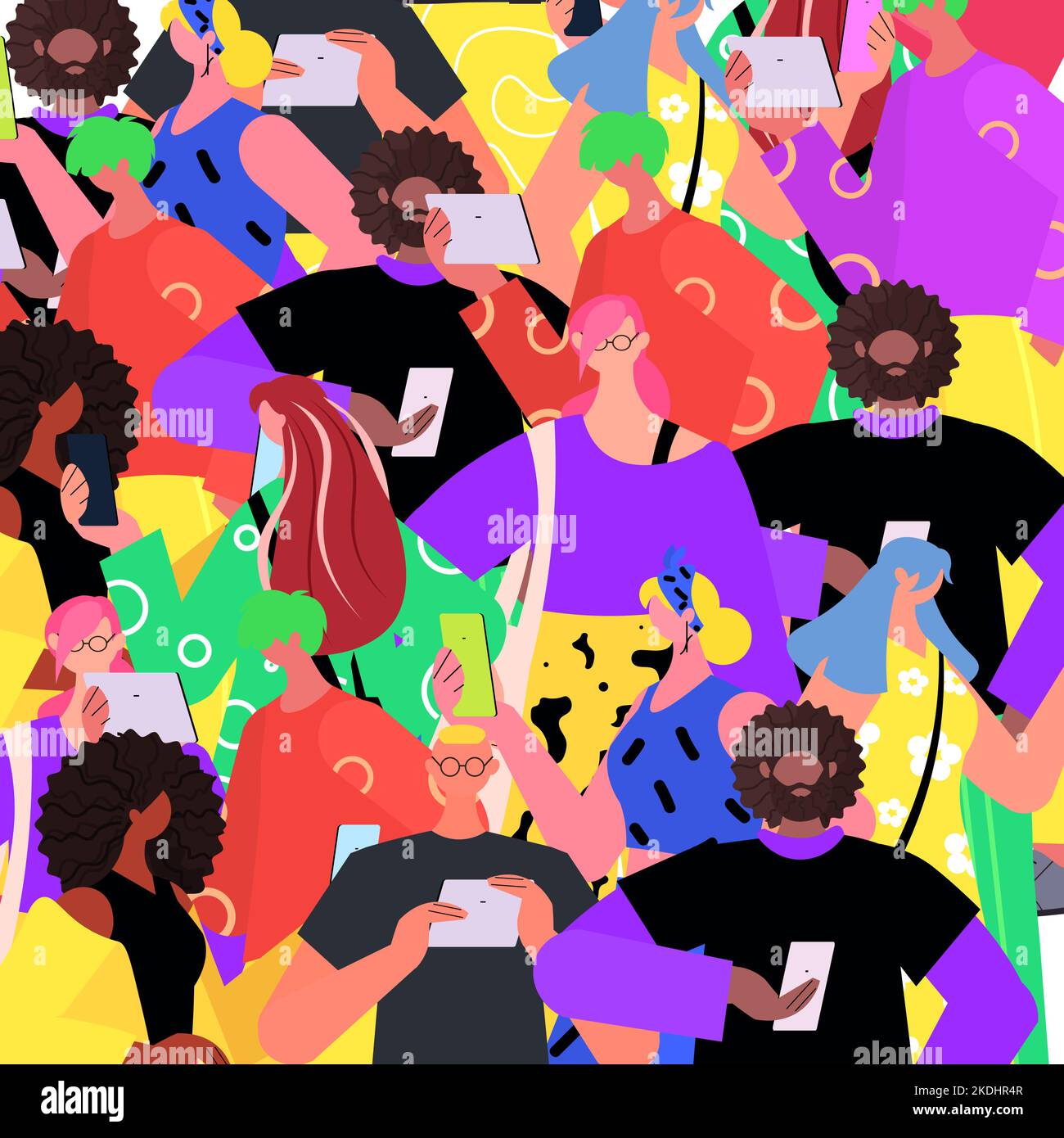 addicted young people using gadgets generation Z digital addiction ...