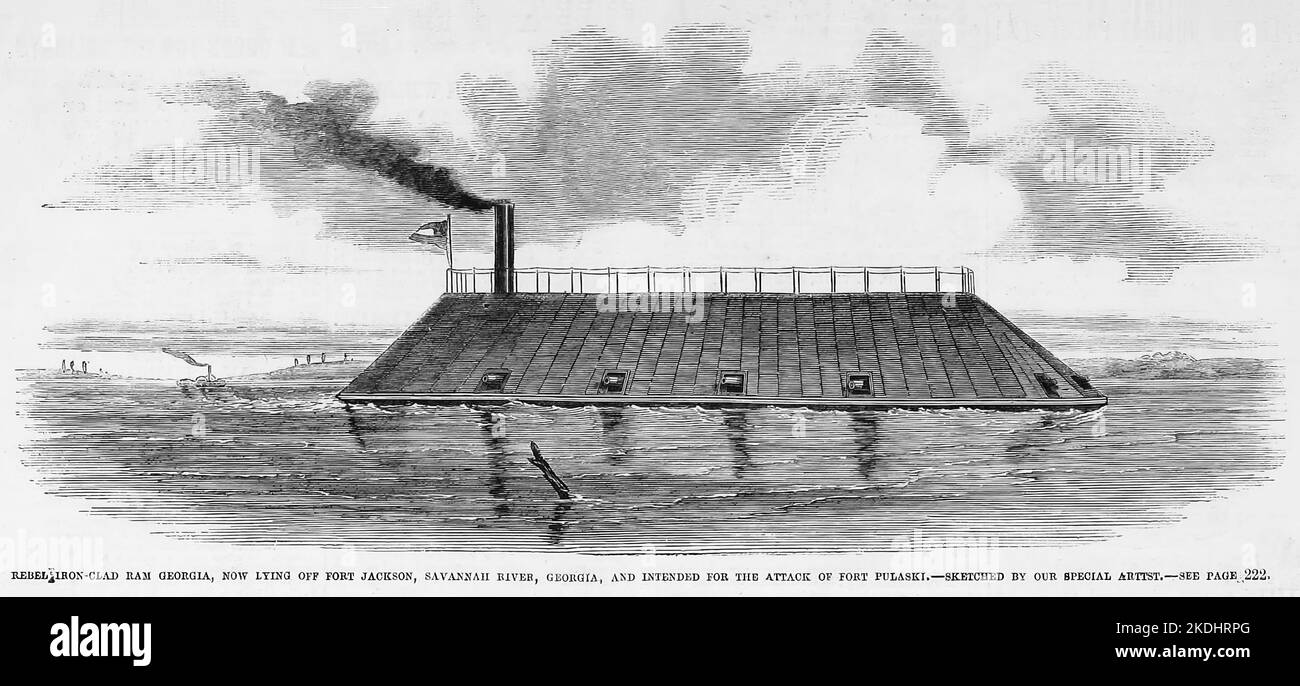 Rebel ironclad ram Georgia, now lying off Fort Jackson, Savannah River ...