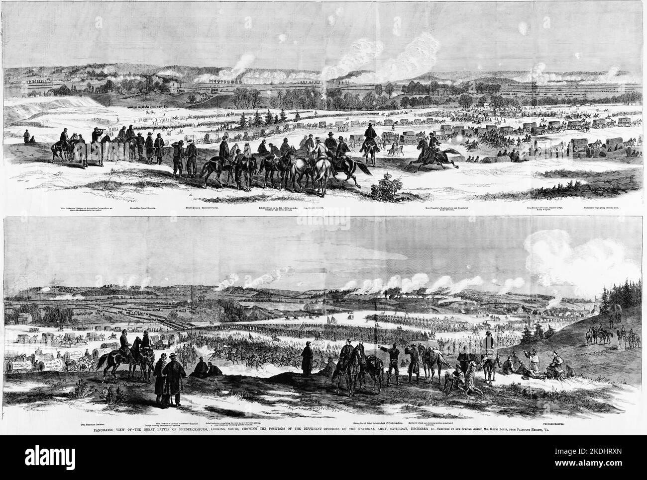 Panoramic view of the great Battle of Fredericksburg, looking south ...