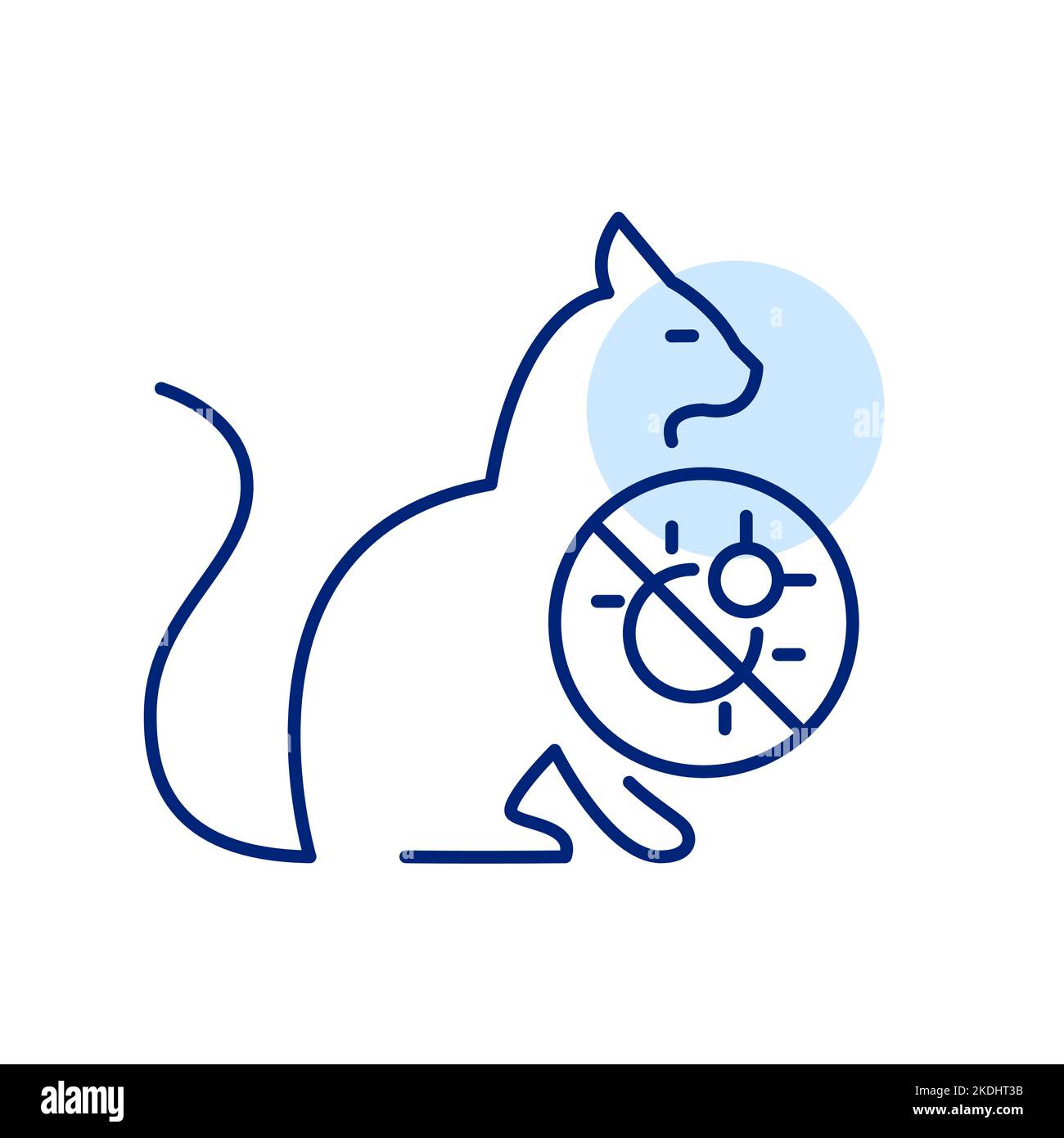 Flea protection for cats. Pixel perfect, editable stroke line icon ...
