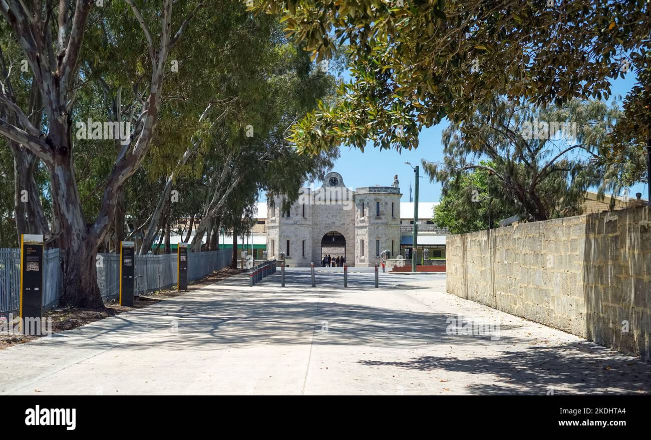 View of the Fremantle Prison located near Perth in Western Australia ...