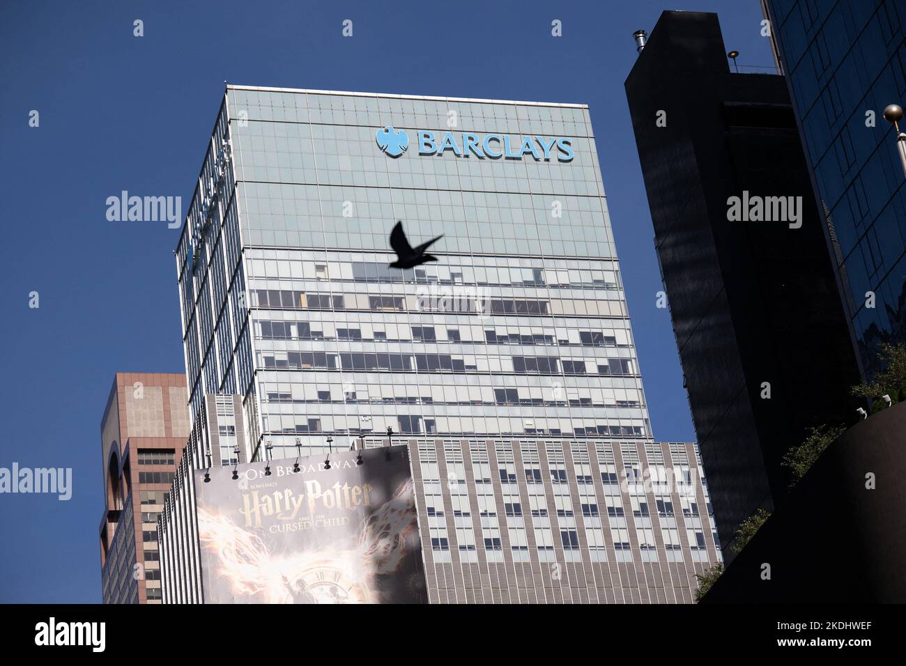 A shop sign of BARCLAYS (Time square), on November 5, 2022 in New York ...