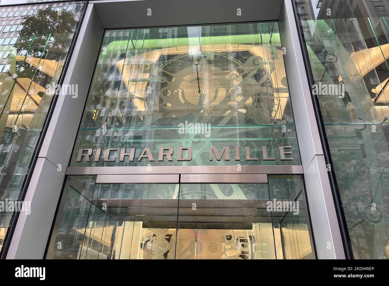 A shop sign of RICHARD MILLE, on November 5, 2022 in New York City, USA ...