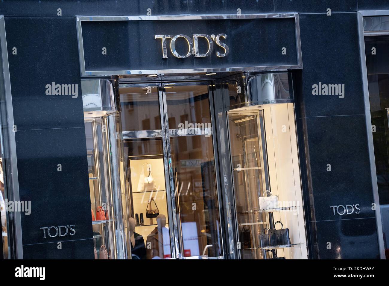 A shop sign of TOD’S, on November 5, 2022 in New York City, USA. Photo ...