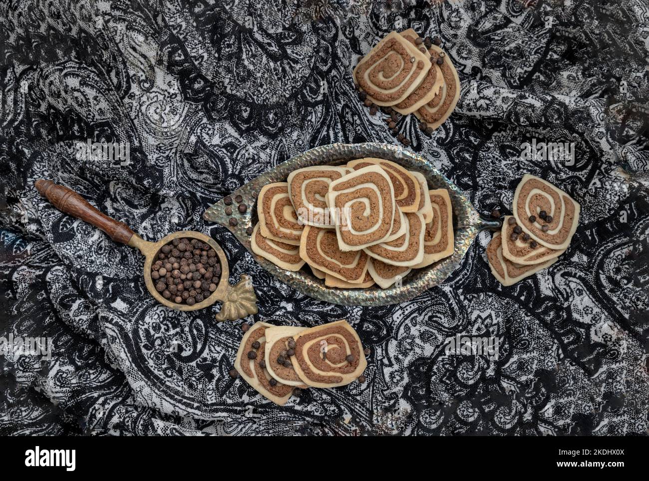 Traditional black pepper cookies. Its flavour has a sweet and hot spicy ...